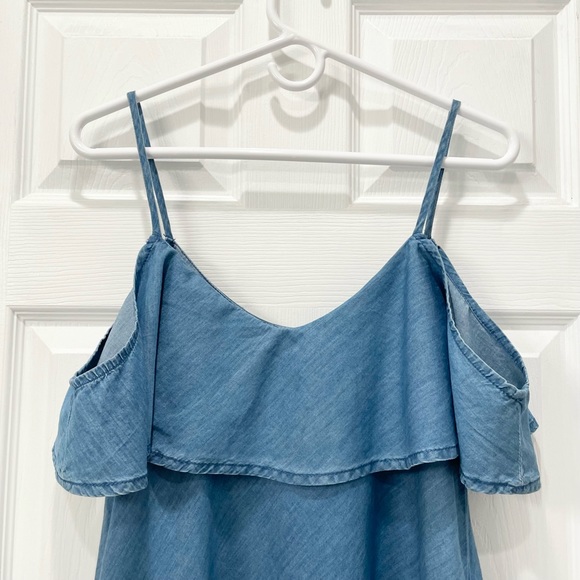 Denim&Co | Dresses | Denim Co Est 969 Denim Cold Shoulder Dress With ...